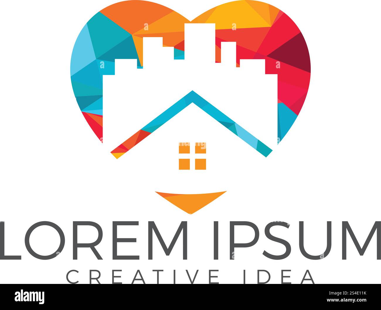 Abstract house and heart logo design. Love home logo design Stock ...