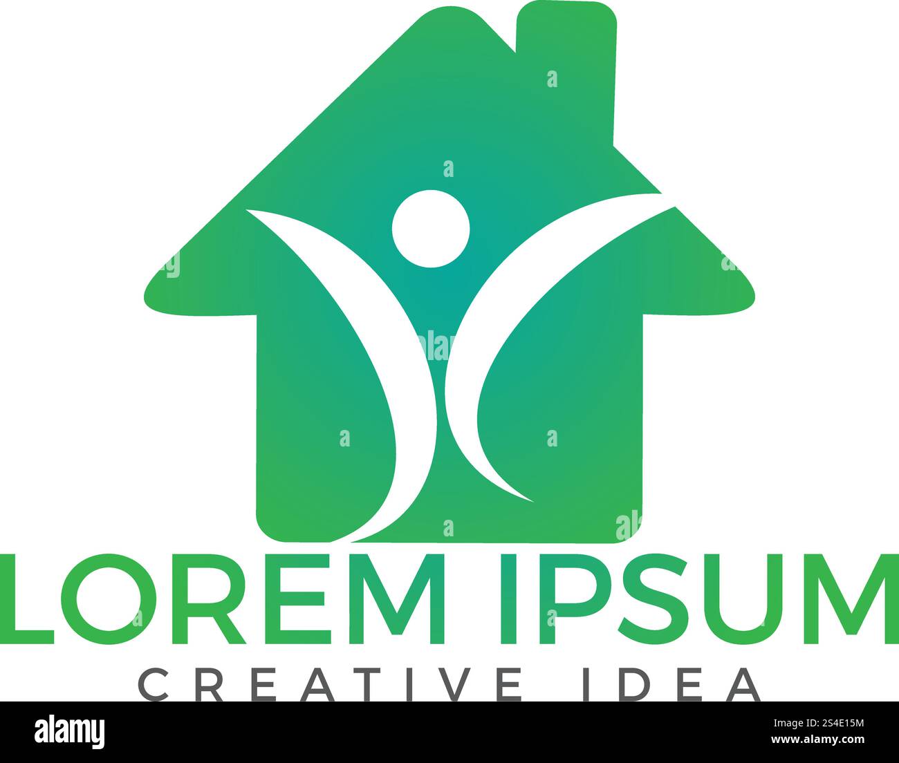 Abstract happy human home logo design. Health center home care real ...