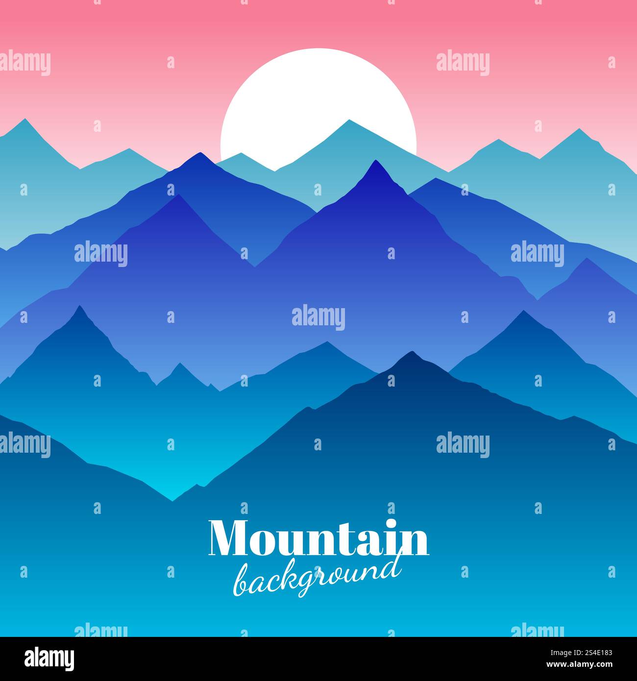 Nature abstract mountain landscape and sunset vector background ...