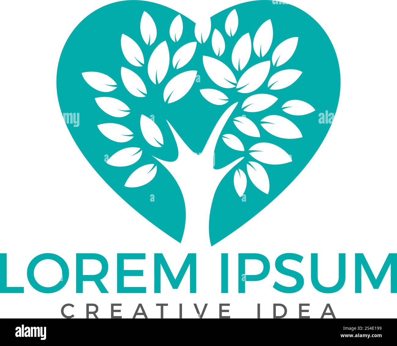 Tree heart logo Stock Vector Images - Alamy