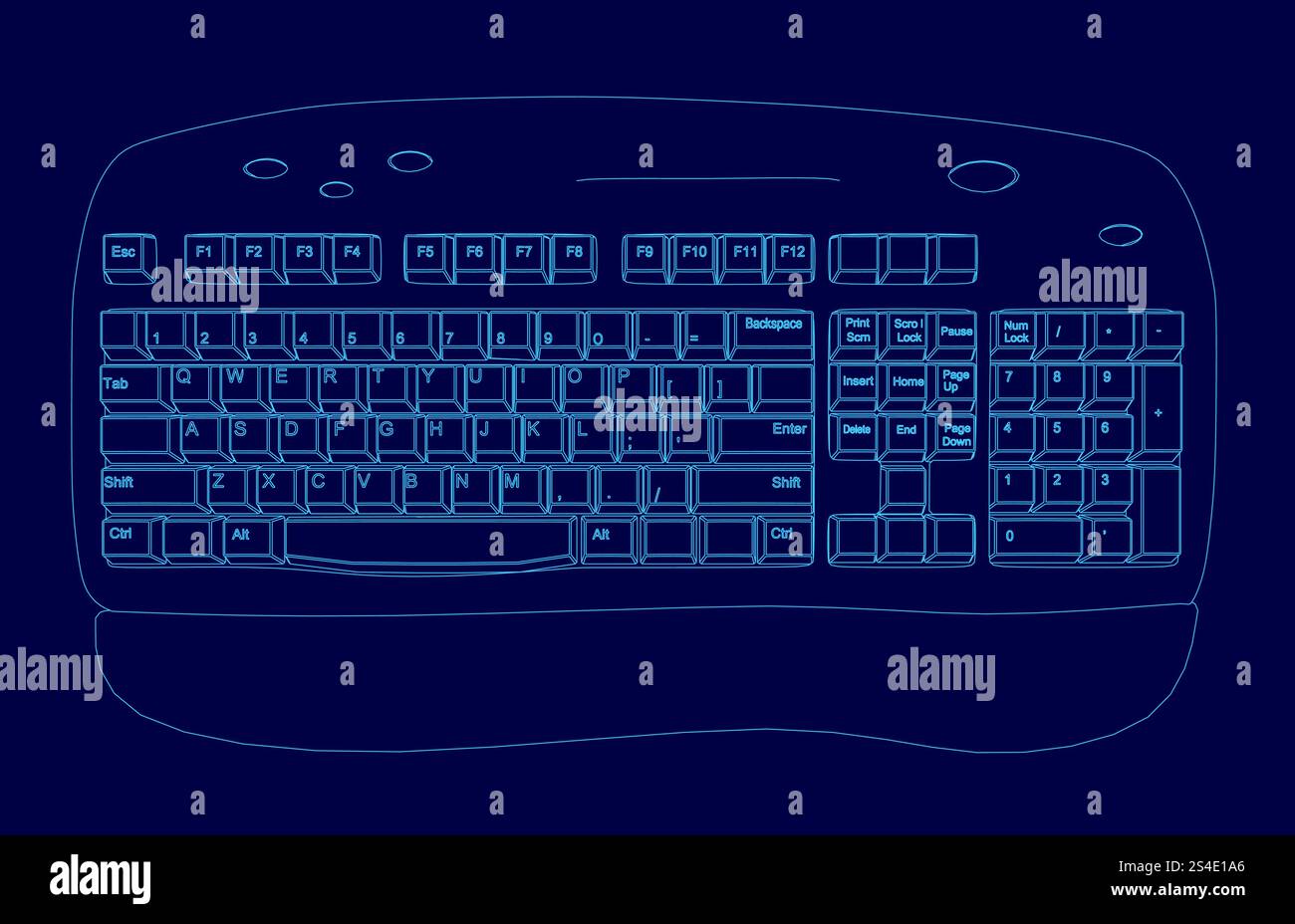 Blue keyboard with a border. Vector illustration Stock Vector Image ...