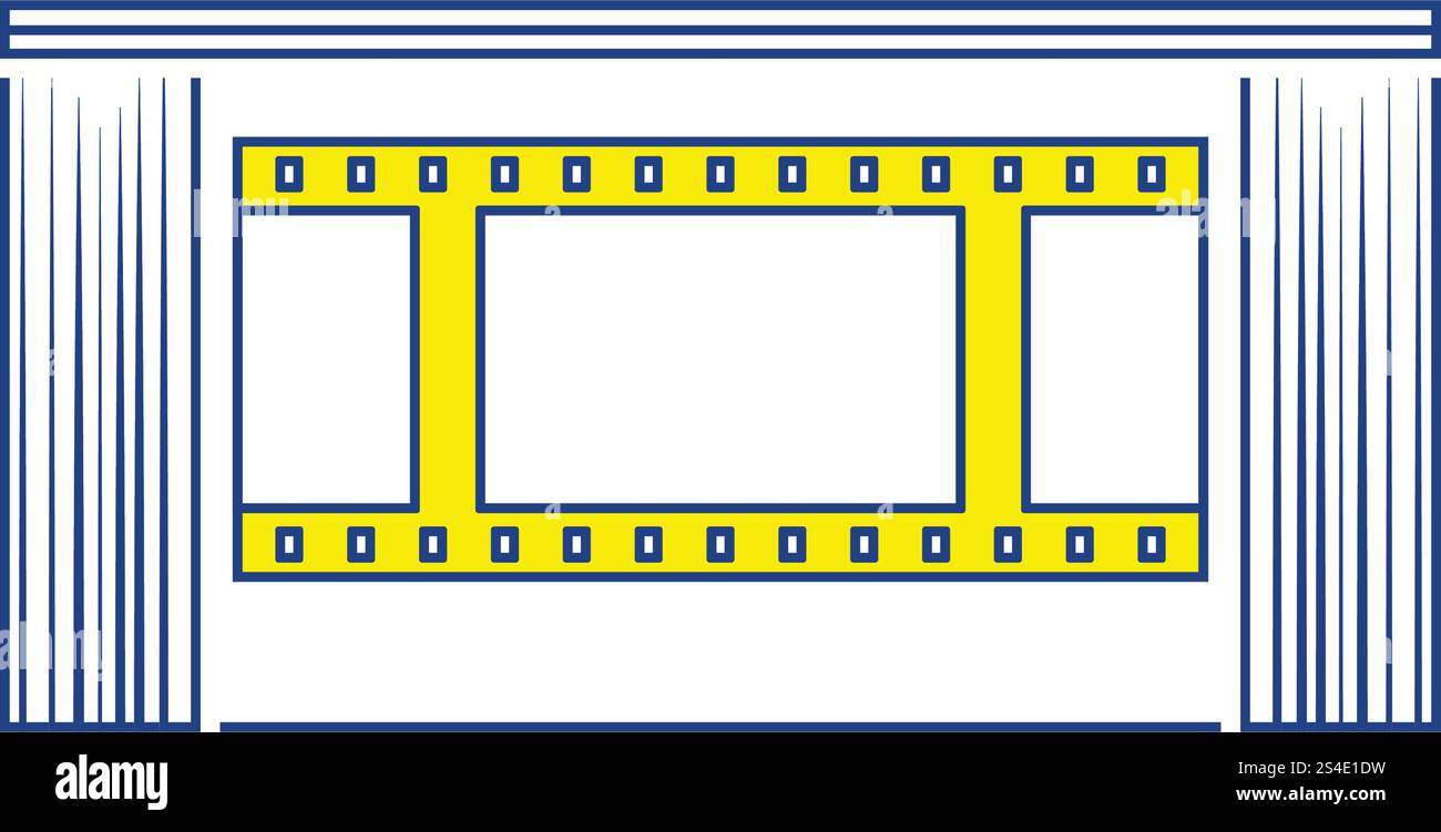 Cinema theater auditorium icon. Thin line design. Vector illustration ...