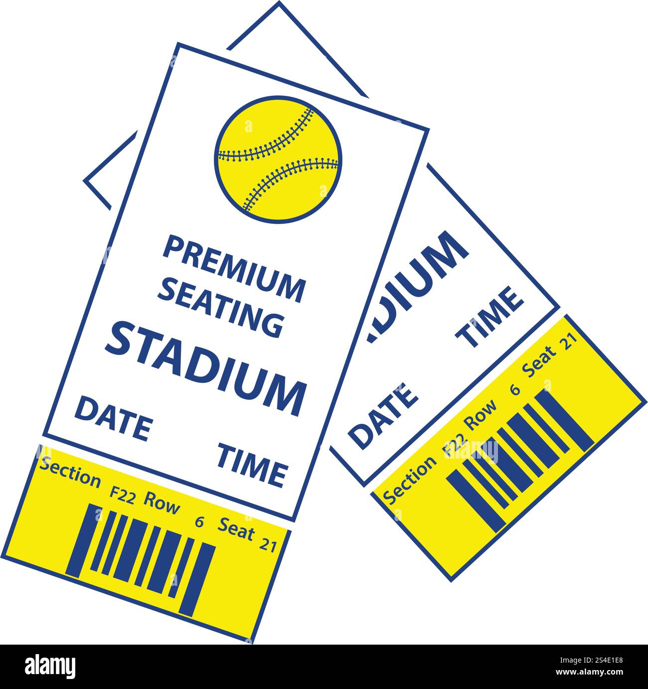 Baseball tickets icon. Thin line design. Vector illustration Stock ...