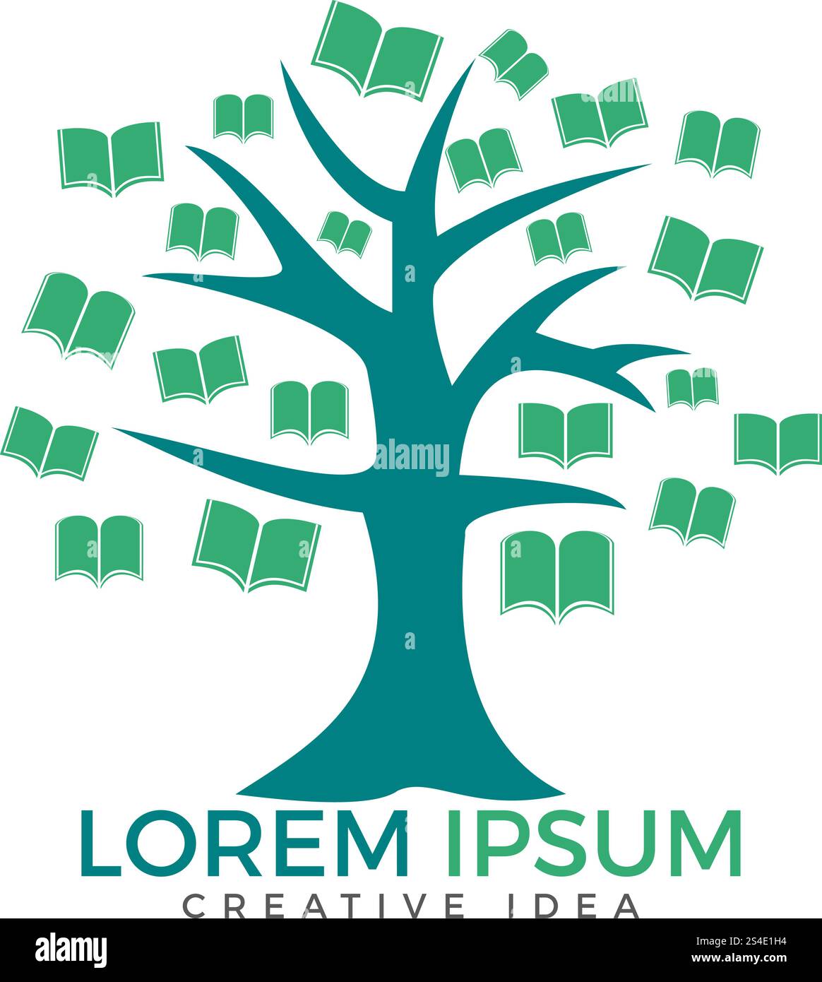 Education tree and books logo design. Institutional and educational vector logo design Stock ...