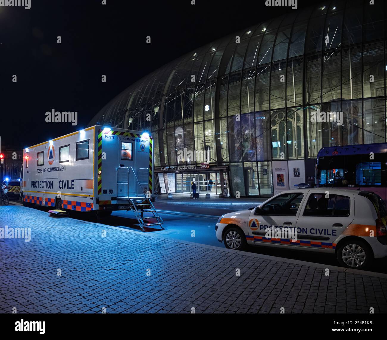Strasbourg, France - Jan 11, 2025: A Protection Civile command truck ...