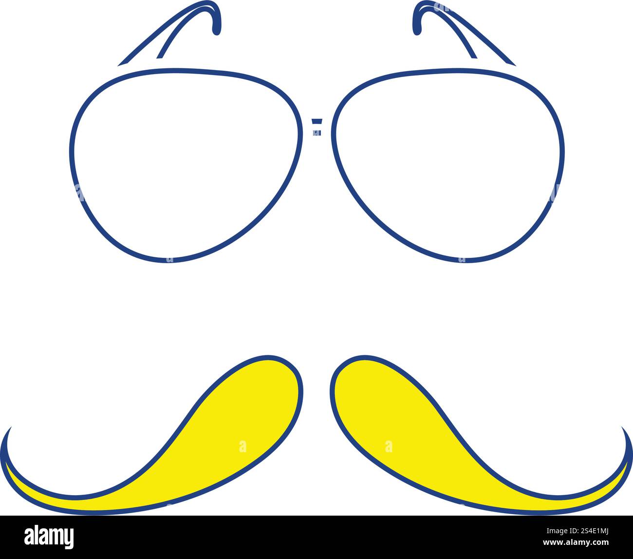 Glasses and mustache icon. Thin line design. Vector illustration Stock ...