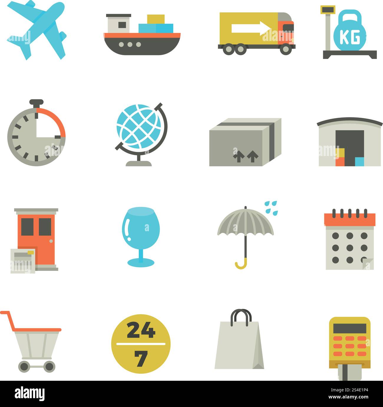 Import and export delivery logistics, aircraft shipping, loading vector ...