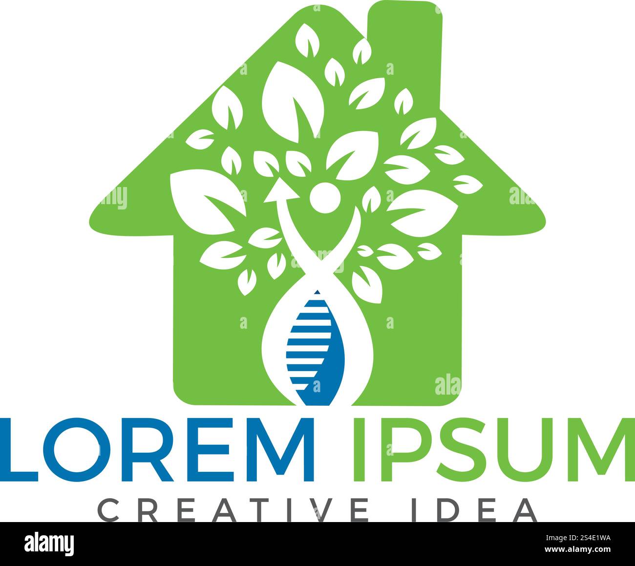 Human nature DNA and genetic house shape logo design Stock Vector Image ...