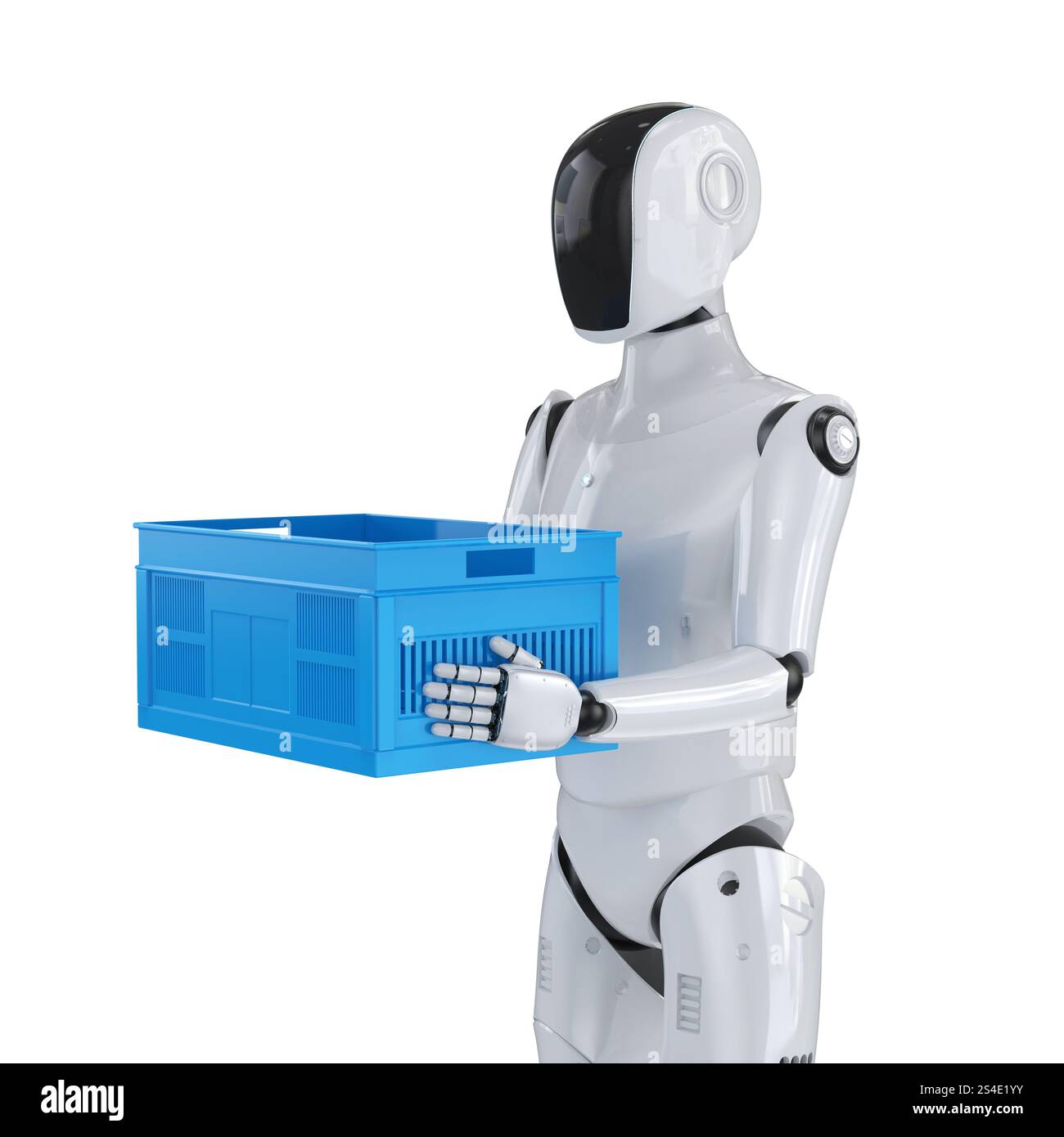 Smart logistic concept with 3d rendering warehouse robot hold empty ...