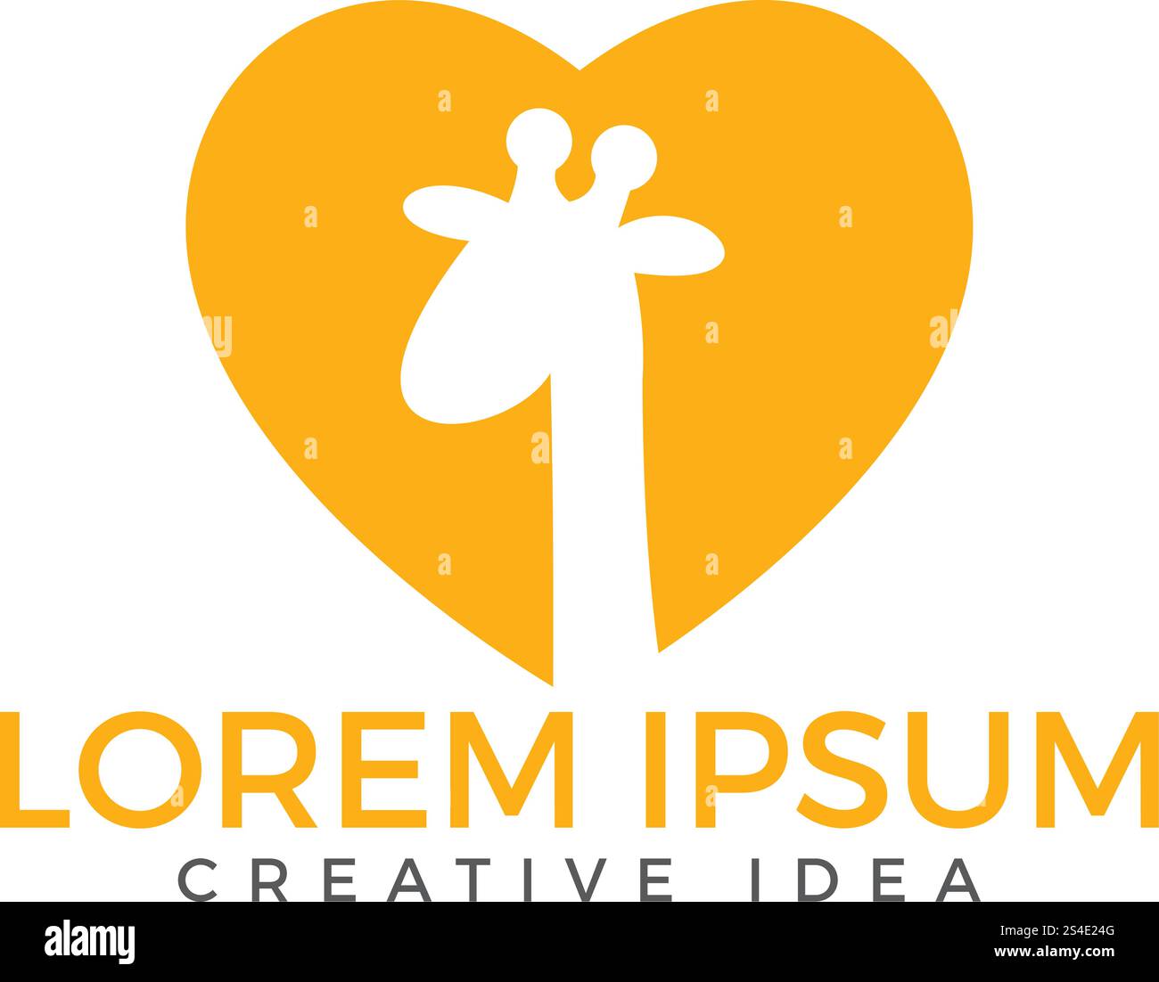 Giraffe heart shape vector logo design. Creative animal logo Stock ...