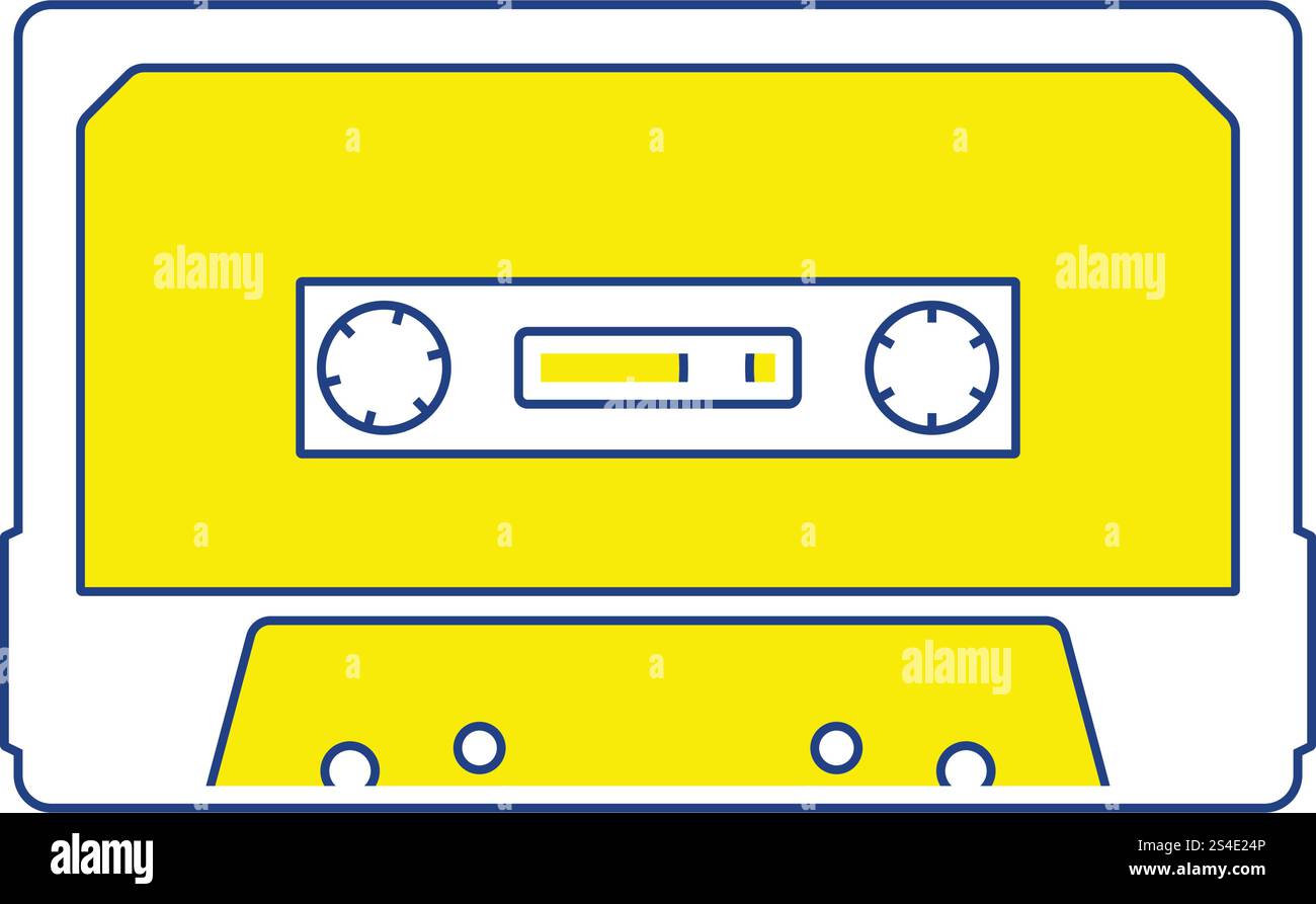 Audio cassette icon. Thin line design. Vector illustration Stock Vector ...