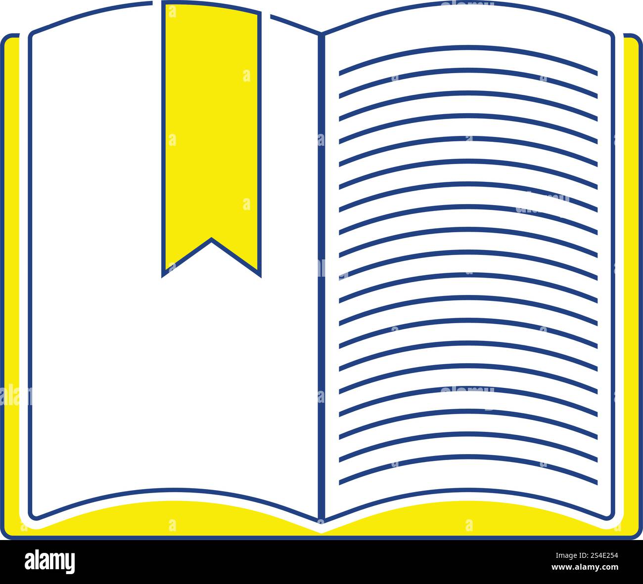 Icon of Open book with bookmark. Thin line design. Vector illustration ...