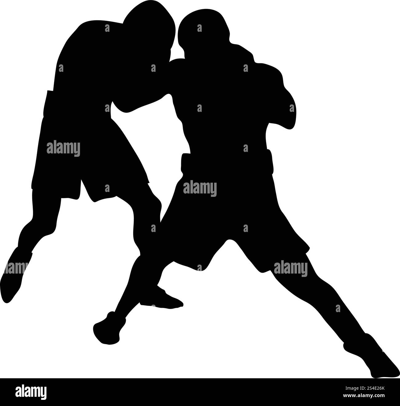 Boxing silhouette. Black on White. Vector illustration Stock Vector ...