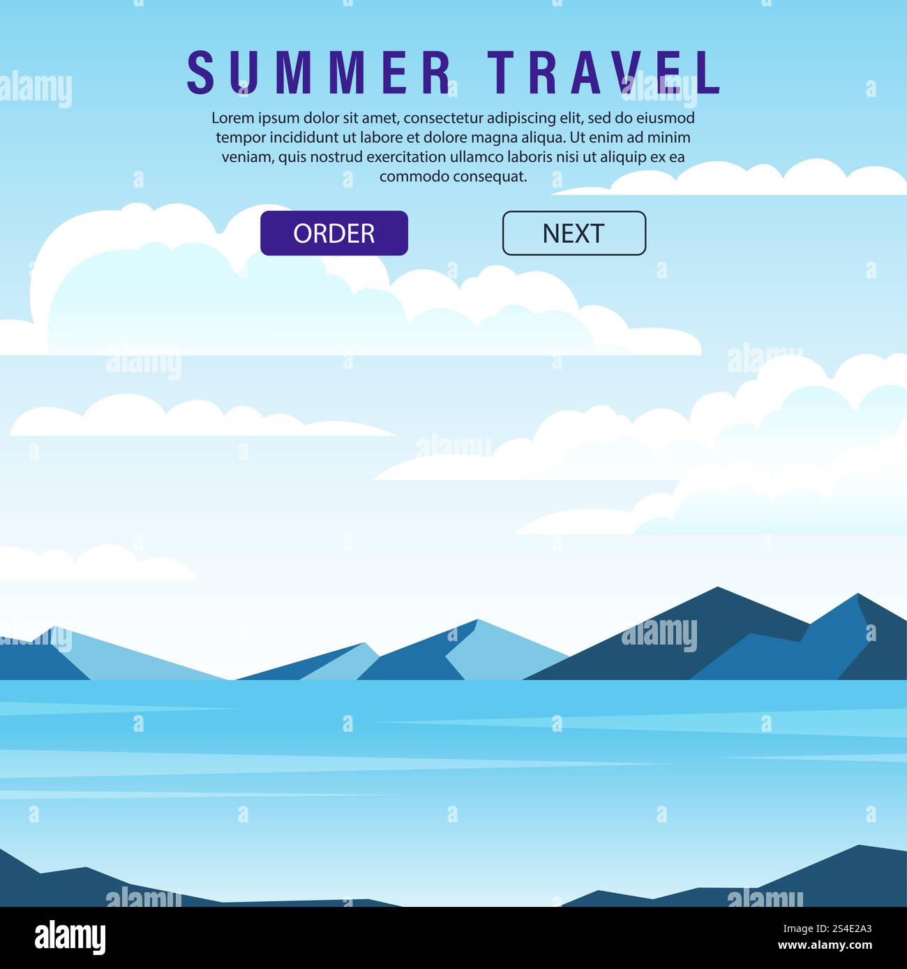 Summer camping vector banner. Welcome adventure square template with ...