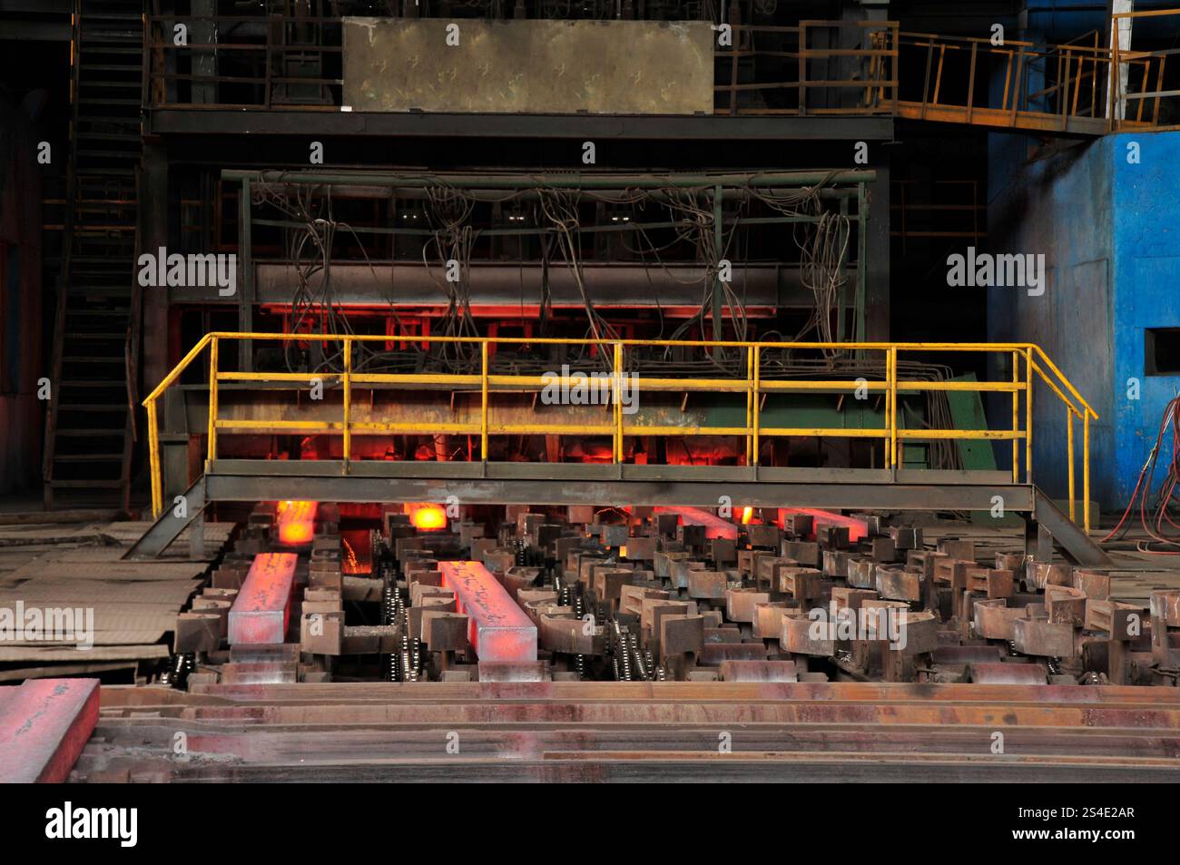 Hot steel in the steel mill workshop production line Stock Photo - Alamy
