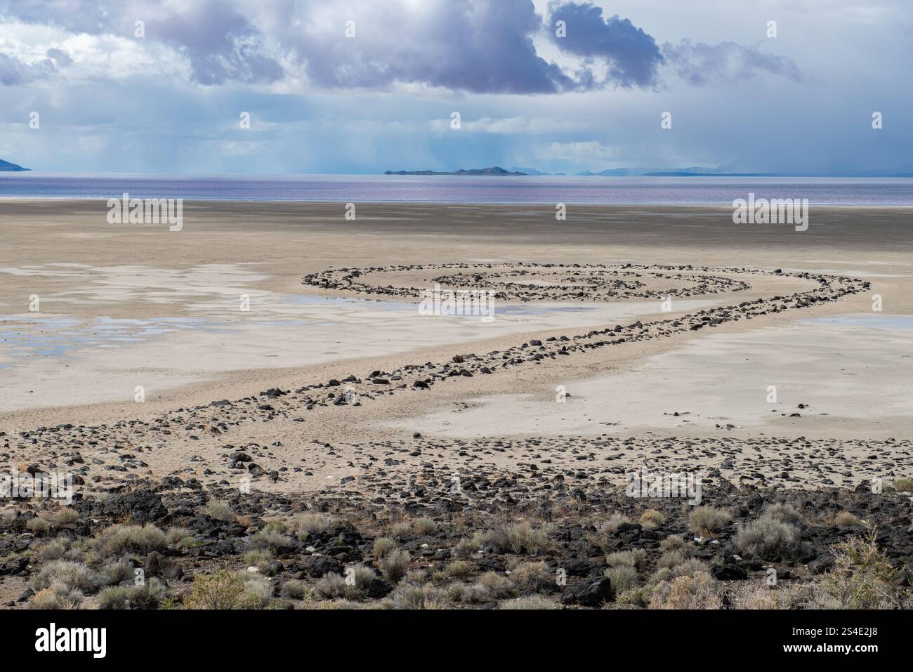 Iconic Spiral Jetty, 1970 earthwork by Robert Smithson at Rozel point ...