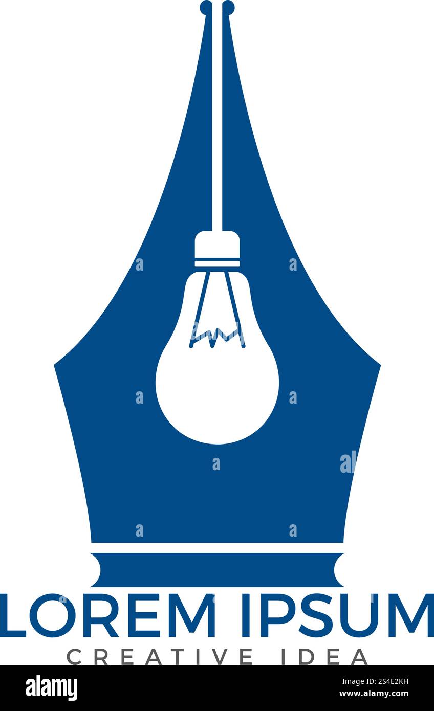Pen nib and bulb logo idea Stock Vector Image & Art - Alamy