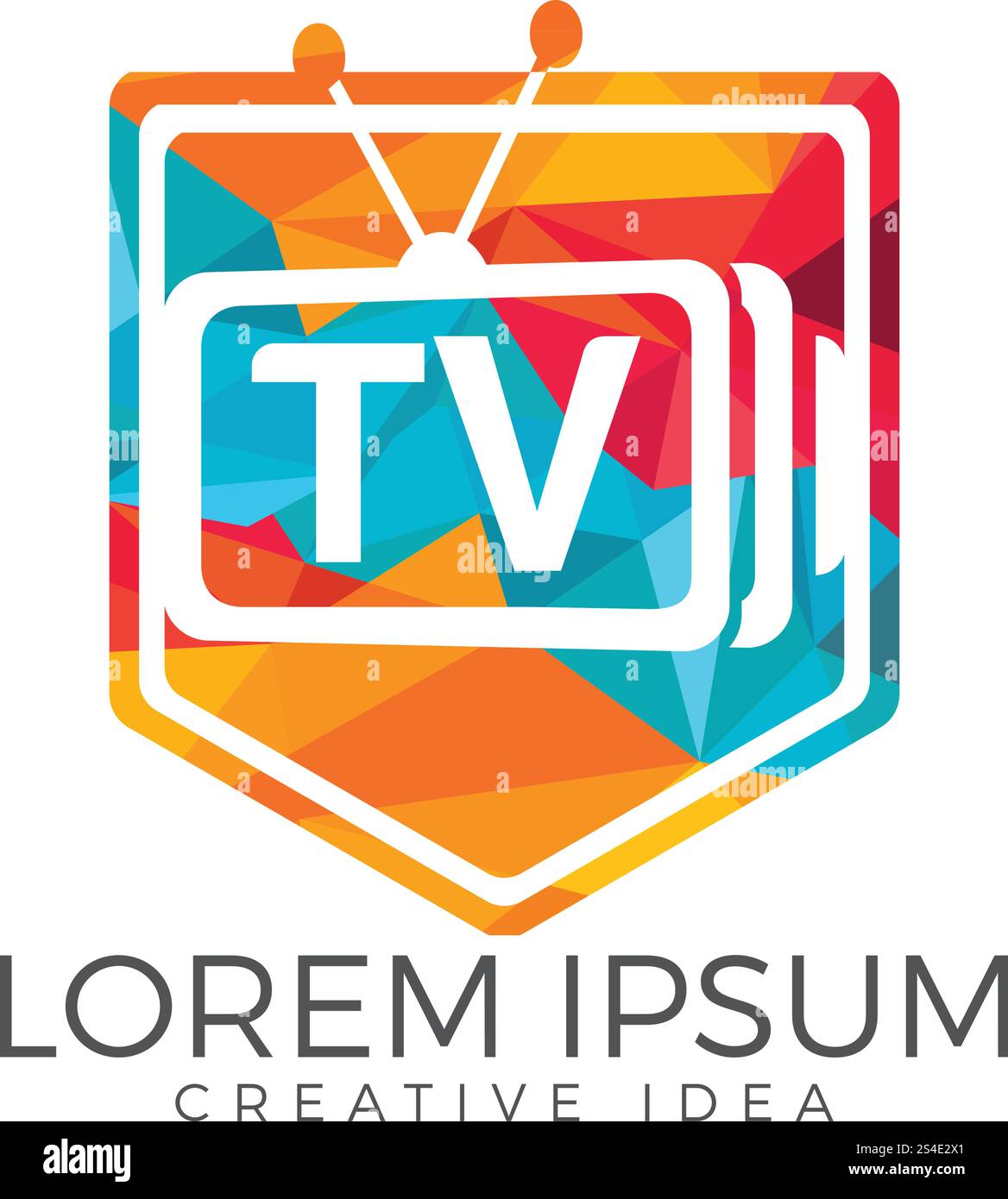 Letter TV shield logo design. TV media logo design concept template ...