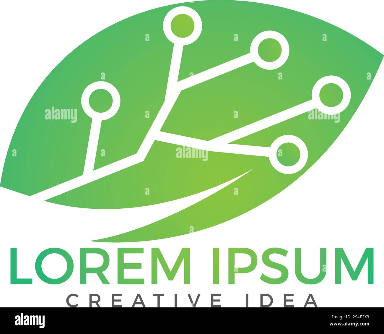 Green leaf technology logo design. Circuit Leaf vector design Stock ...