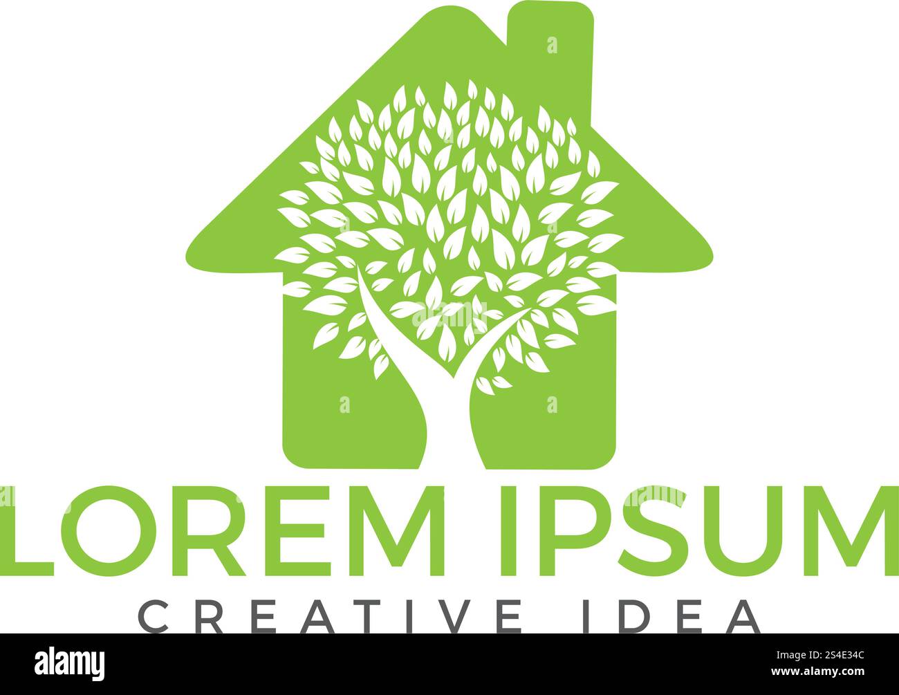 Green house logo. Tree house logo Stock Vector Image & Art - Alamy