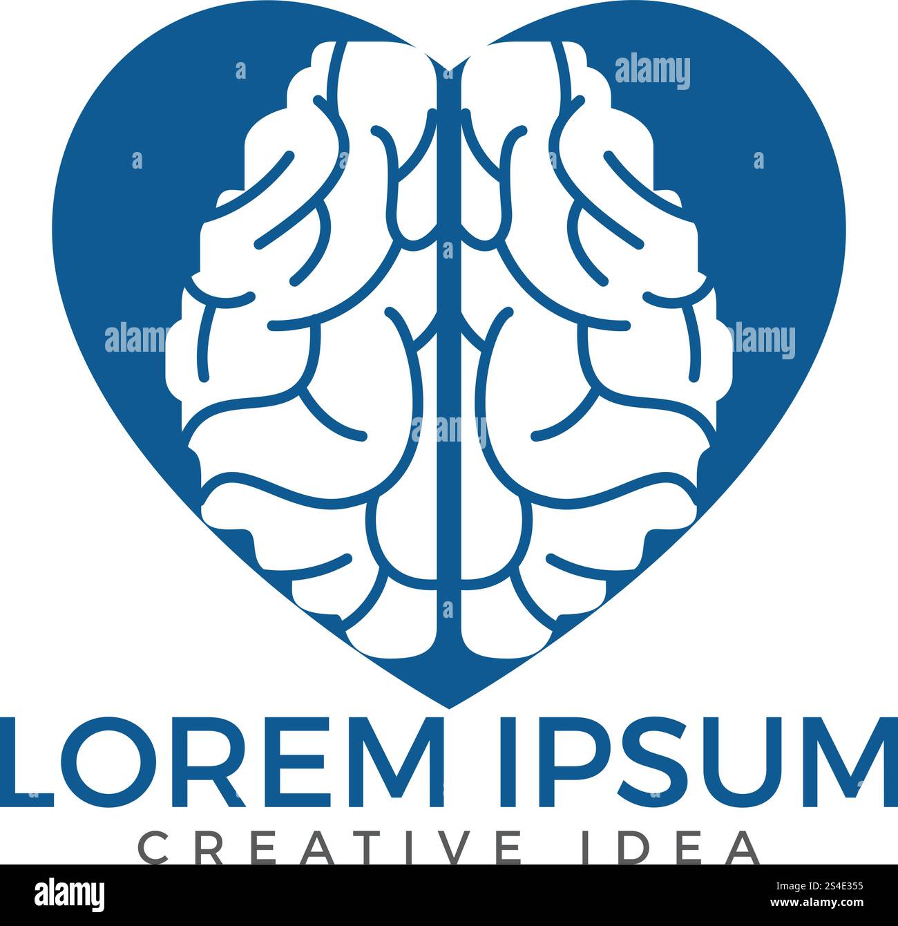Creative brain heart shape logo design. Think idea concept.Brainstorm ...