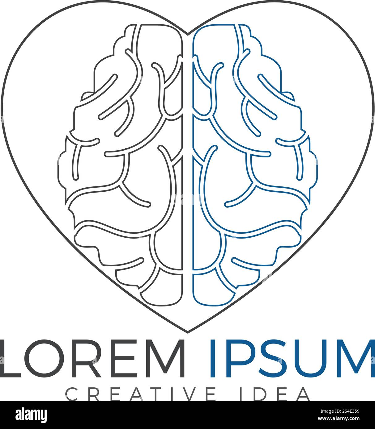 Creative brain heart shape logo design. Think idea concept.Brainstorm ...
