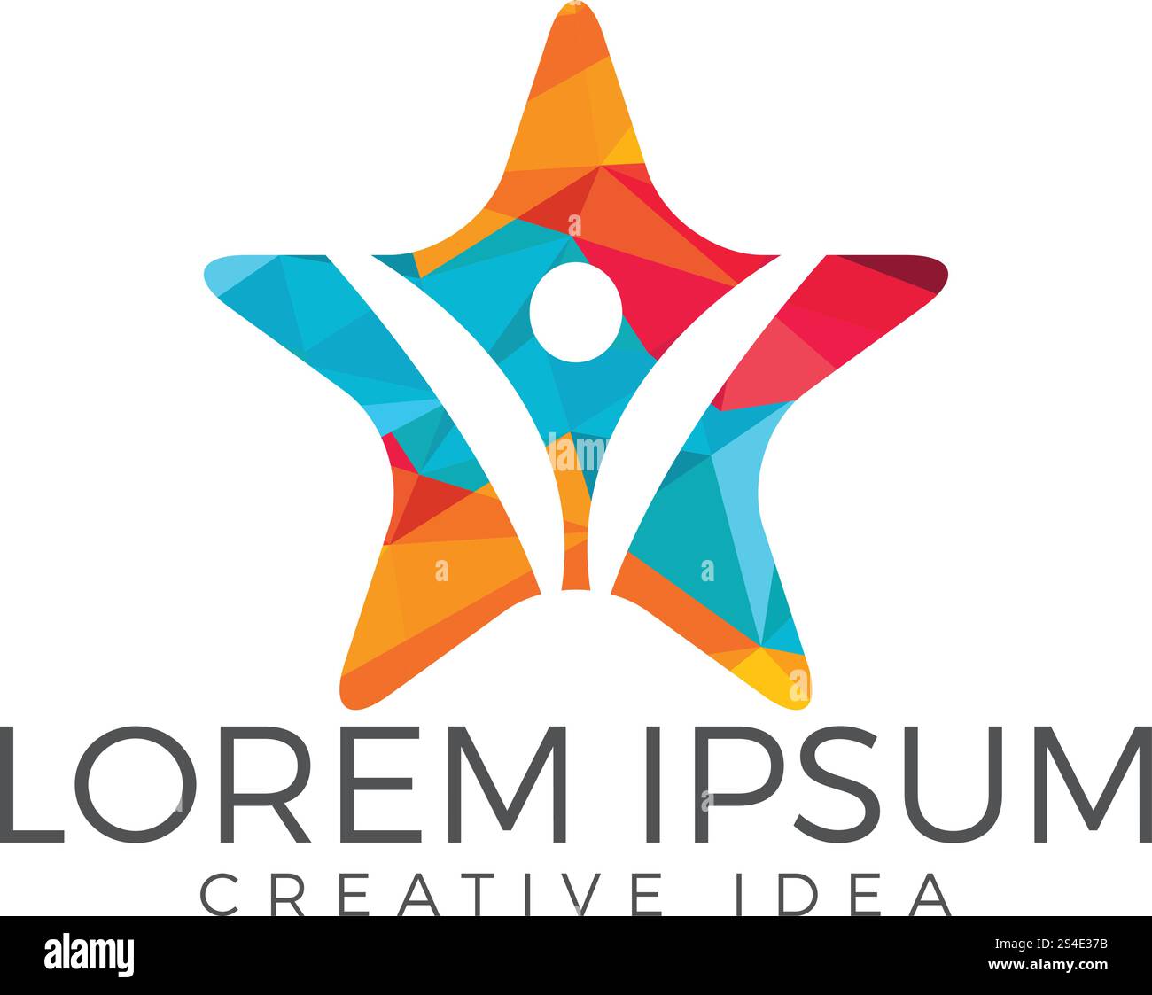 Happy Human star shape logo design. Human care logo Stock Vector Image ...