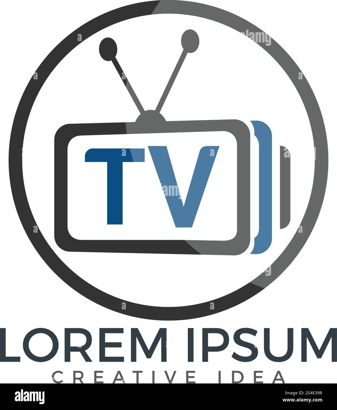 Letter TV logo design. TV media logo design concept template Stock ...