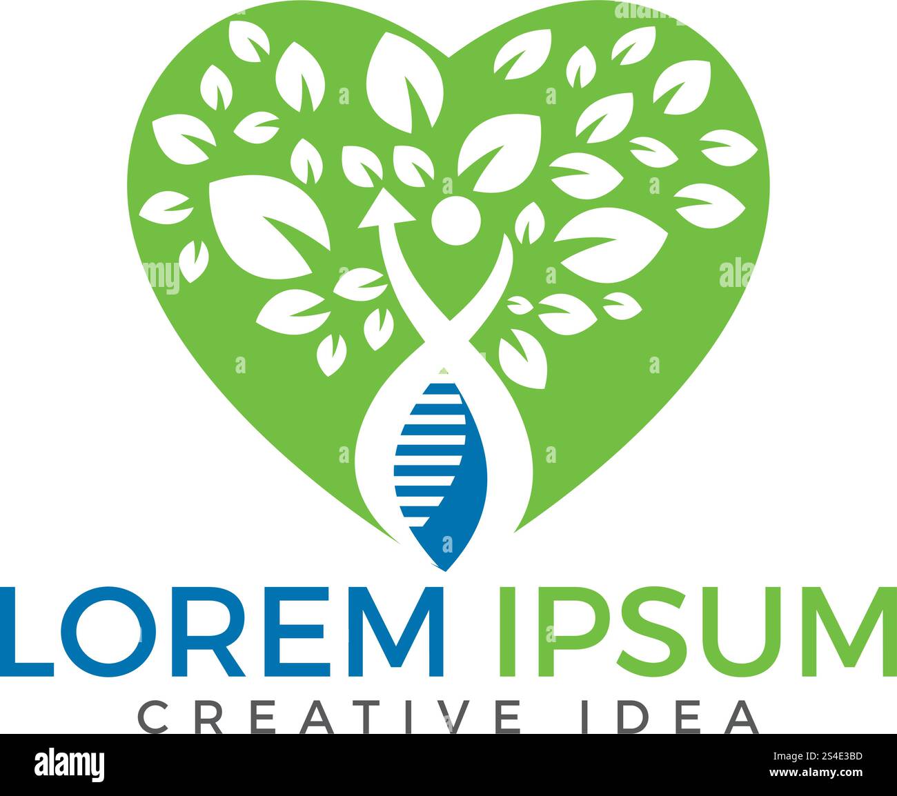 Human nature DNA and genetic heart shape logo design Stock Vector Image ...