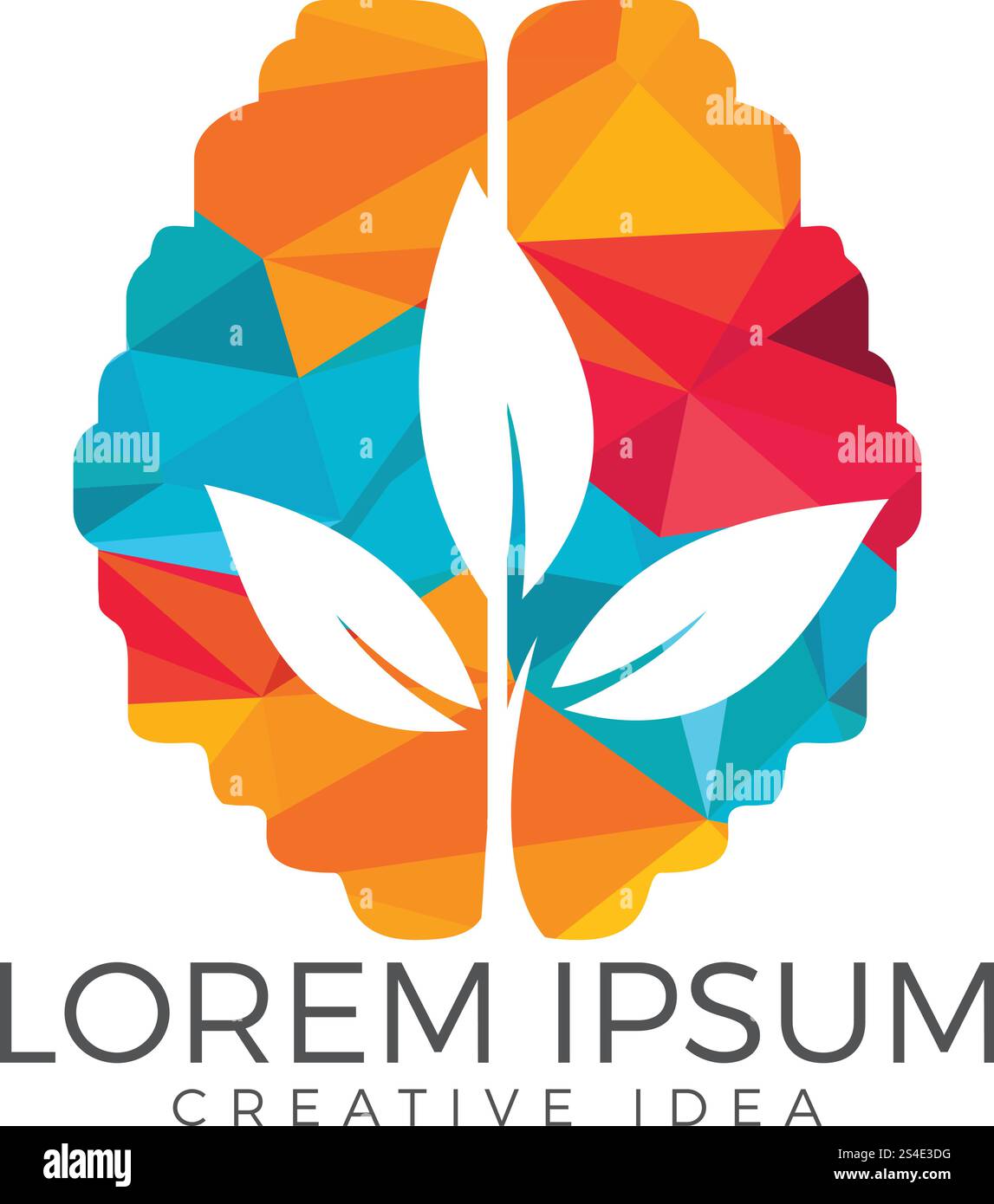 Green Brain tree logo design. Think Green label Stock Vector Image ...