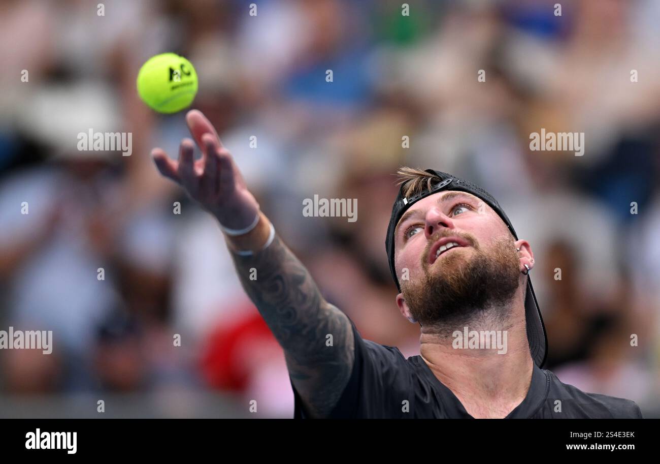 Melbourne, Australia. 12th Jan, 2025. Omar Jasika of Australia prepares ...
