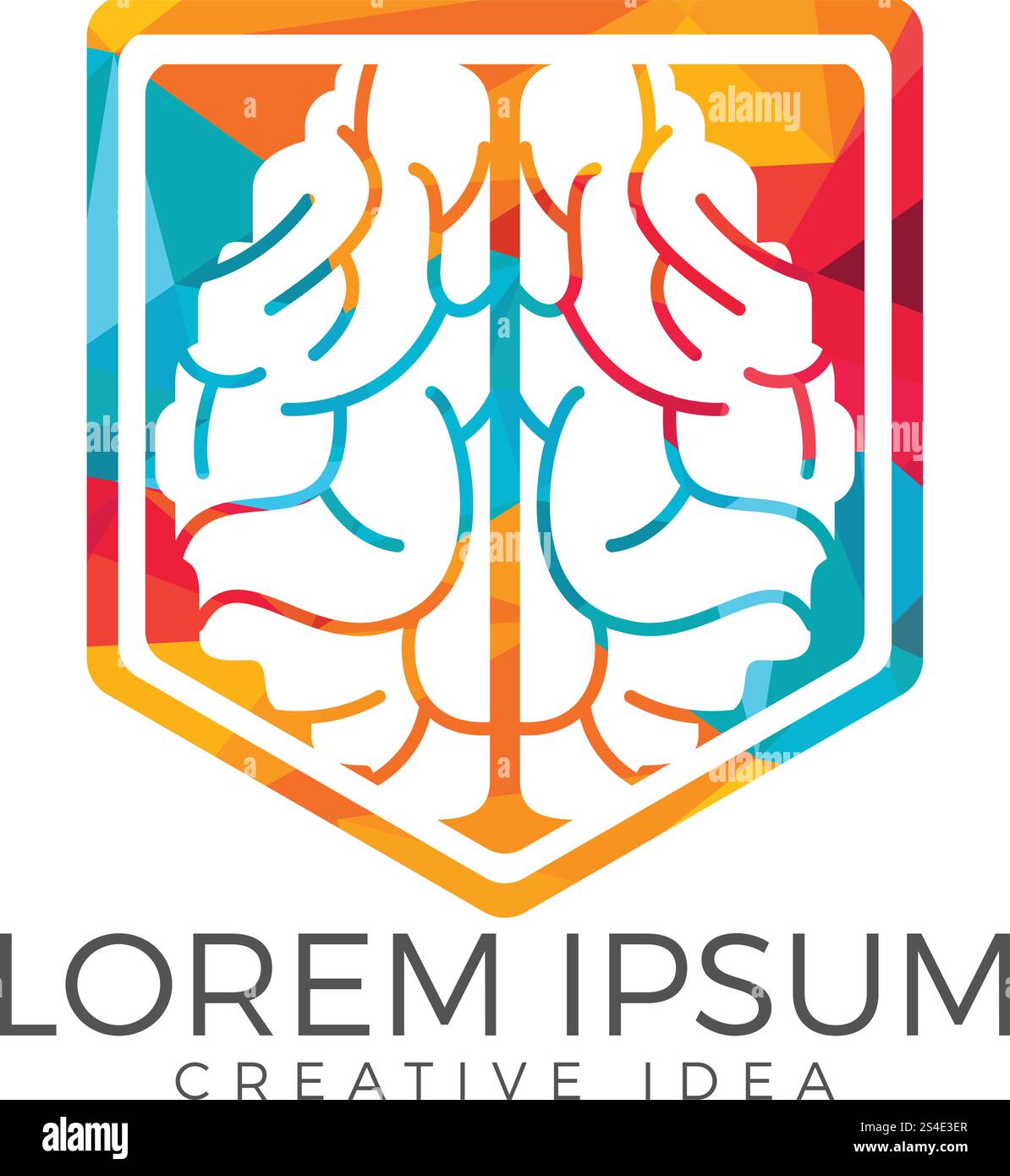 Creative brain shield logo design. Think idea concept.Brainstorm power ...