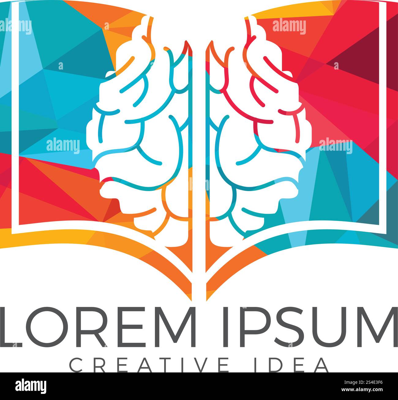 Book brain logo design. Educational and institutional logo design Stock ...