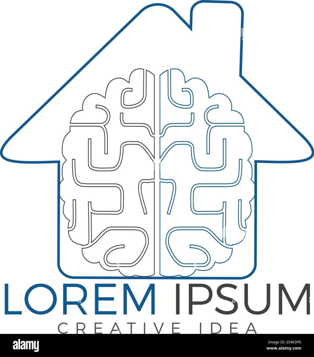 Creative brain house logo design. Think idea concept.Brainstorm power ...