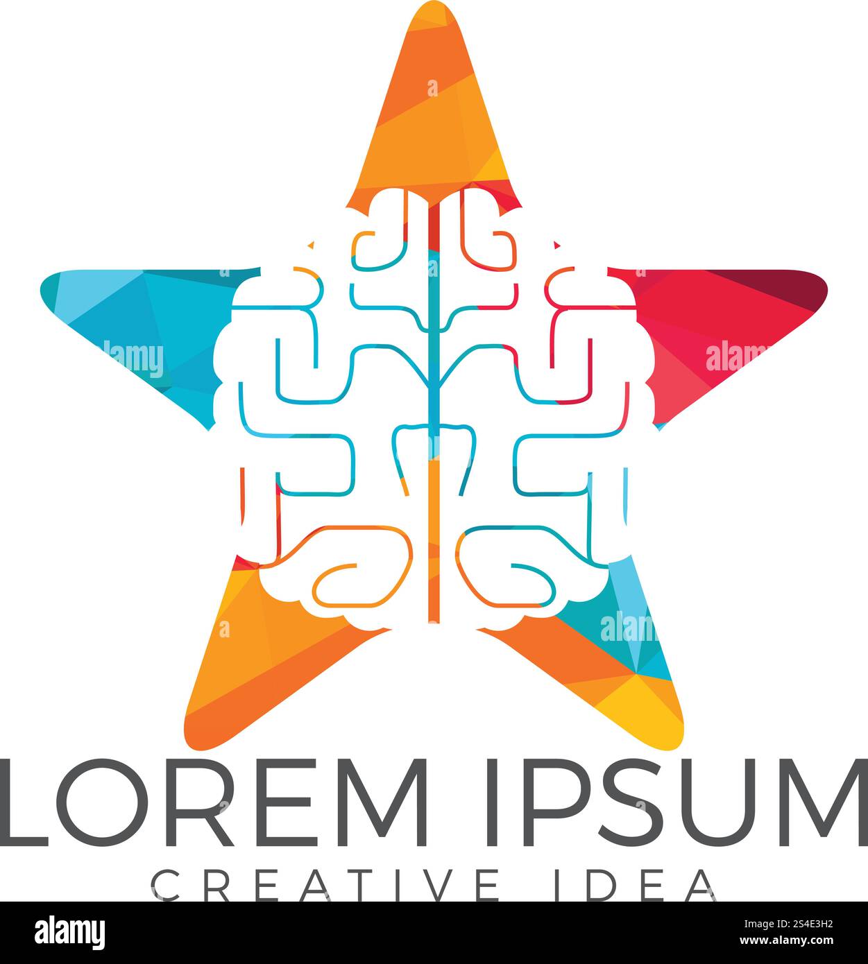 Mind star logo design. Brain star icon Stock Vector Image & Art - Alamy