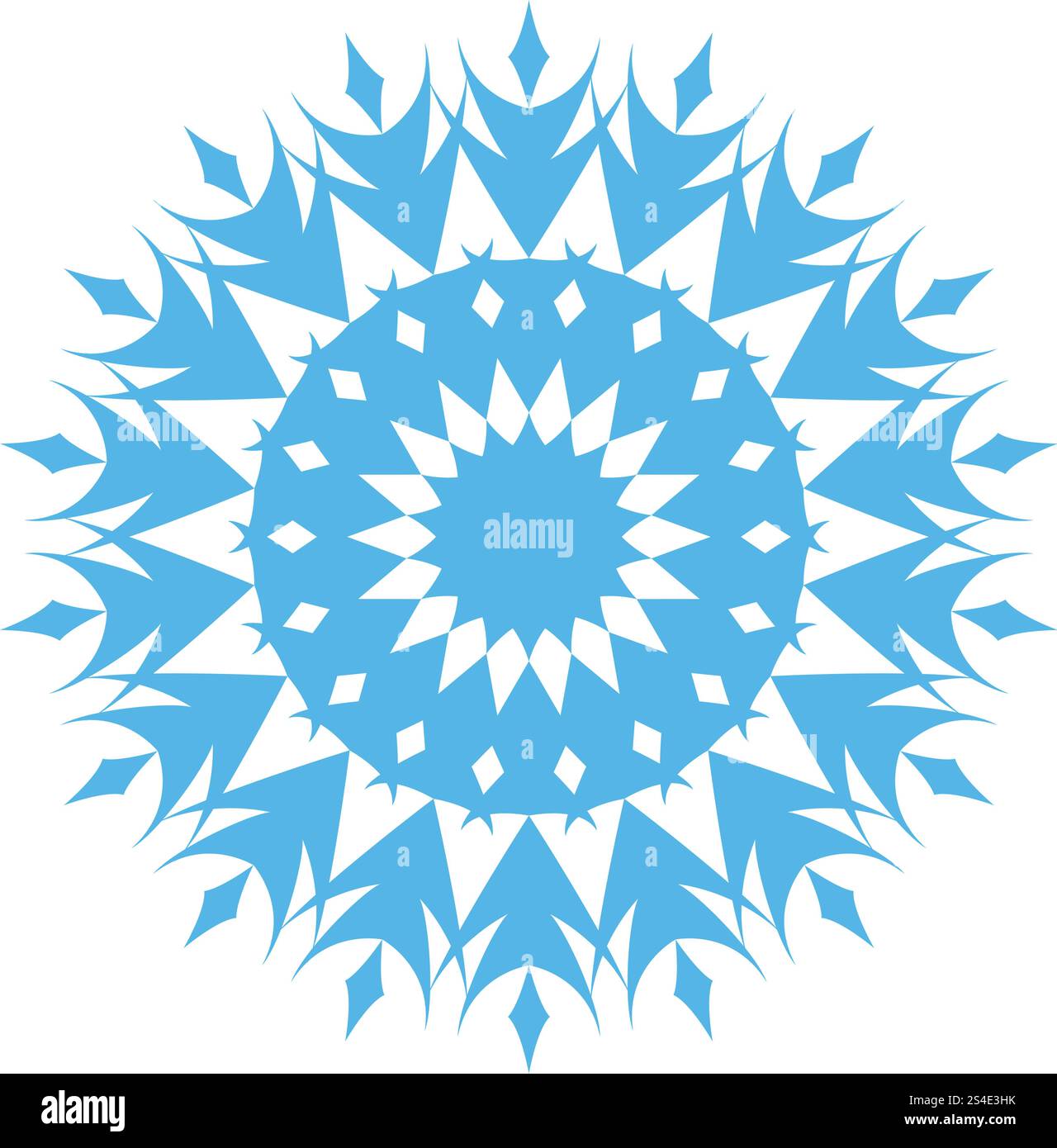 Snowflake ornate. Blue on white. Vector illustration Stock Vector Image ...