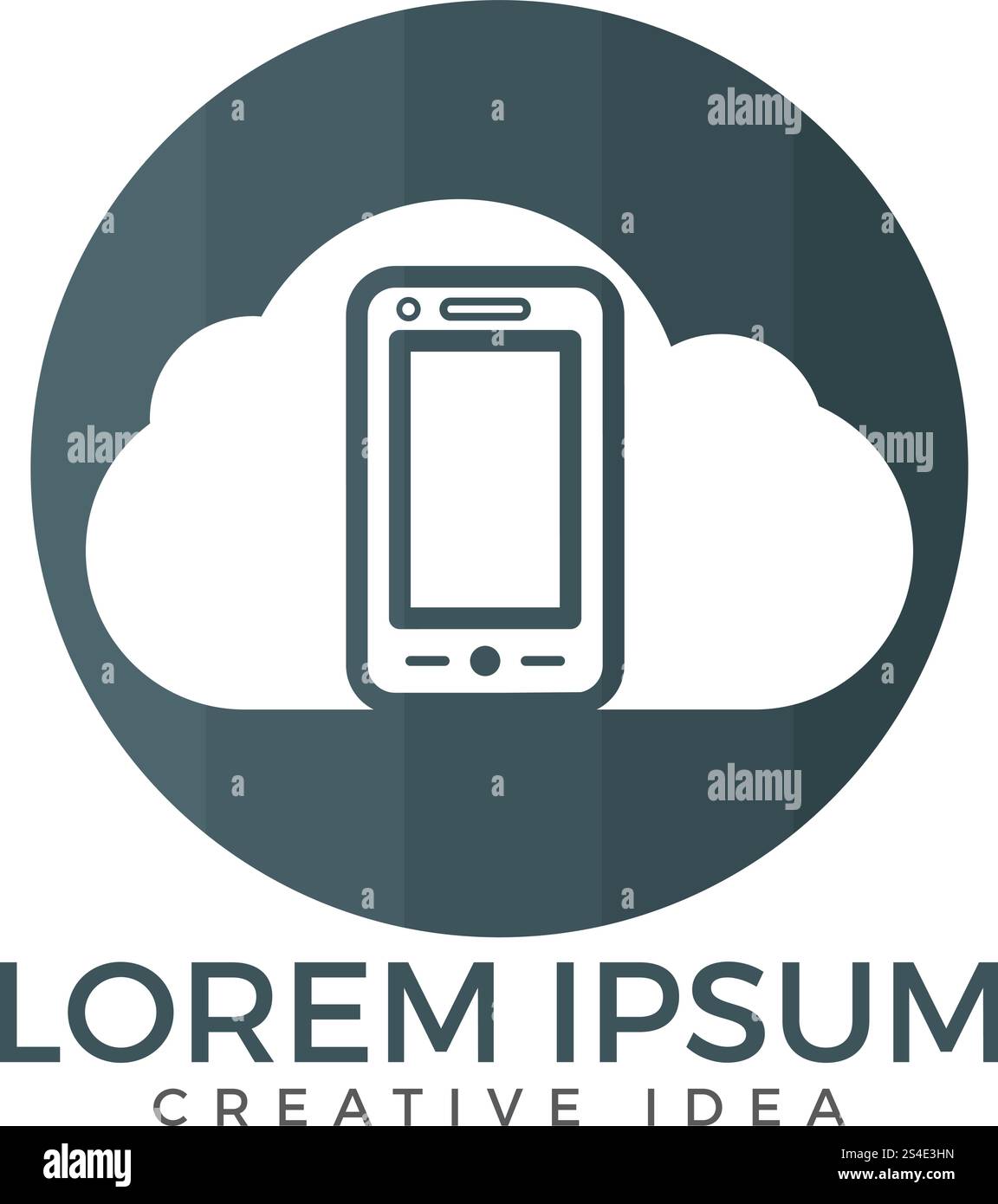 Cloud and Mobile phone logo design. Digital storage and computing ...