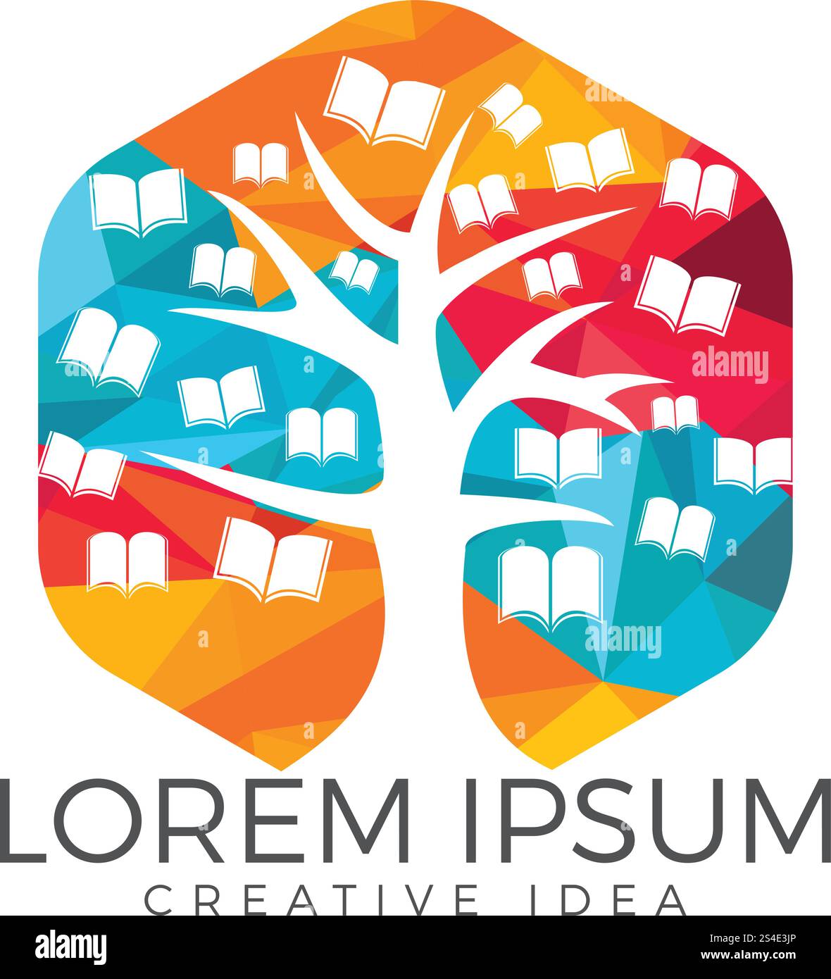 Education tree and books logo design. Heart sign icon. Institutional ...