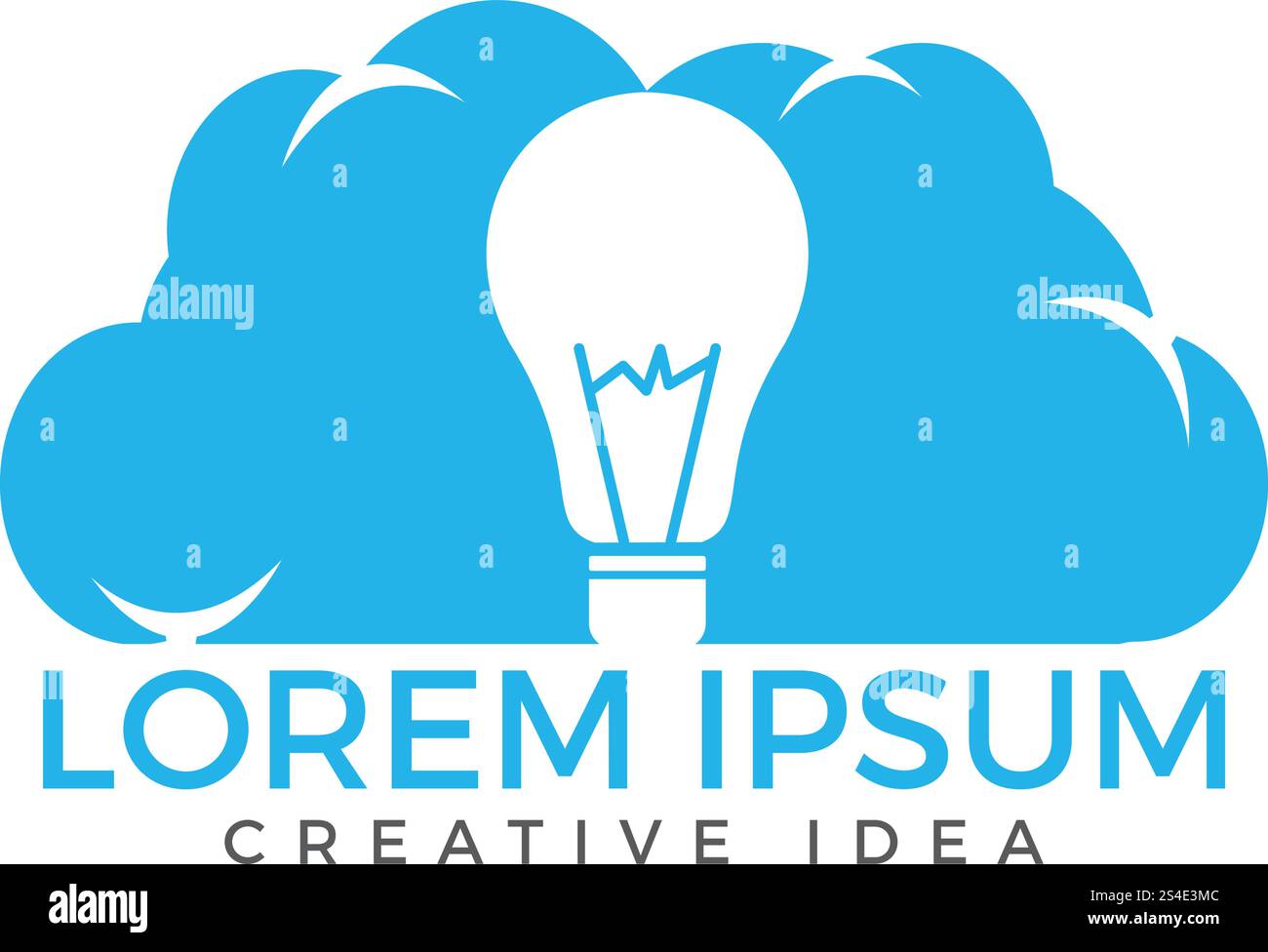 Bulb Cloud Logo Design. Idea cloud logo template with an abstract light bulb inside a cloud ...