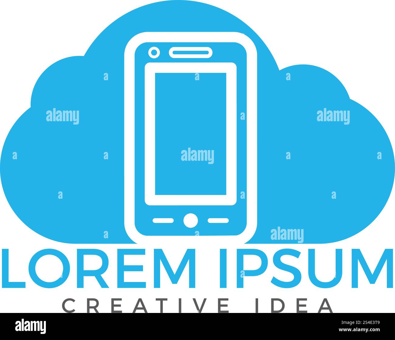 Cloud and Mobile phone logo design. Digital storage and computing ...