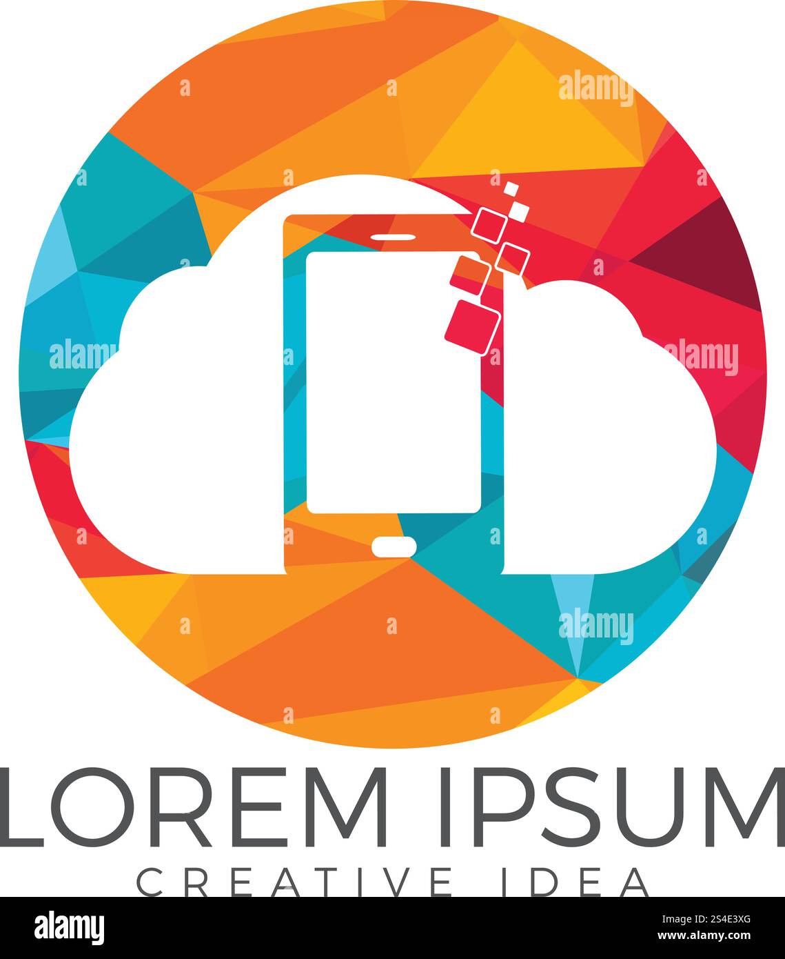 Cloud and Mobile phone logo design. Digital storage and computing ...