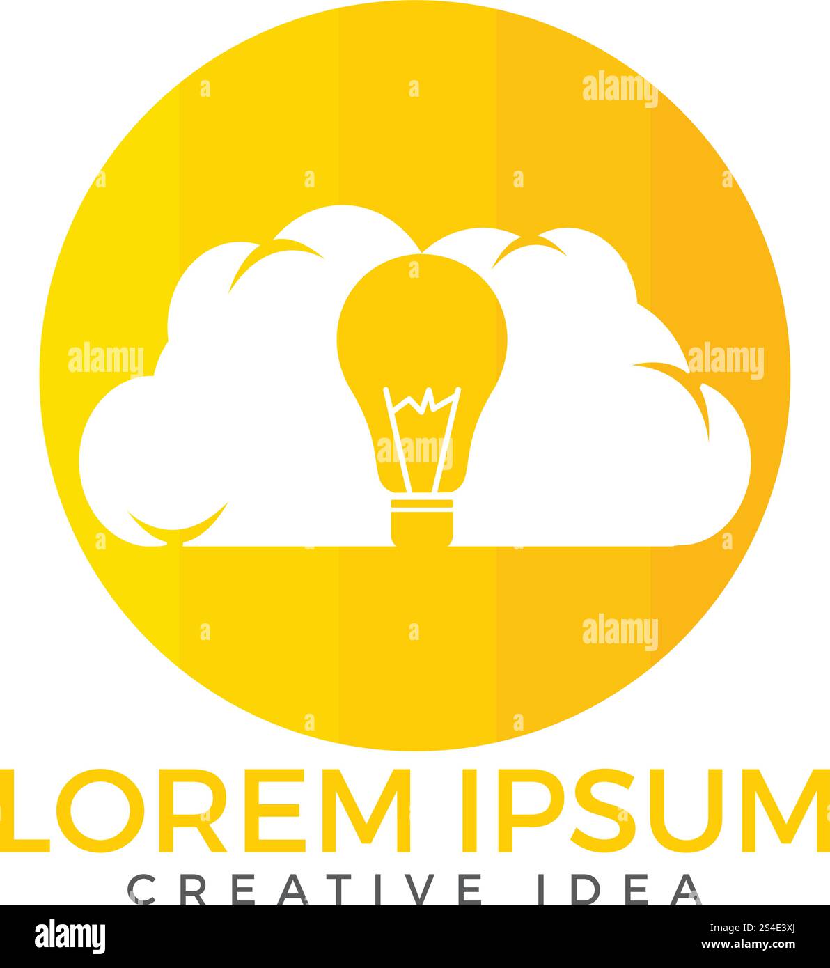 Bulb Cloud Logo Design. Idea cloud logo template with an abstract light ...