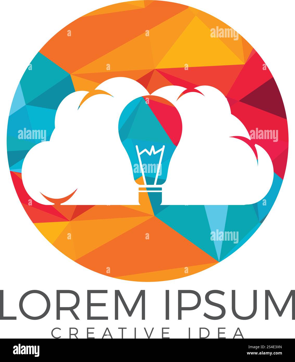 Bulb Cloud Logo Design. Idea cloud logo template with an abstract light ...