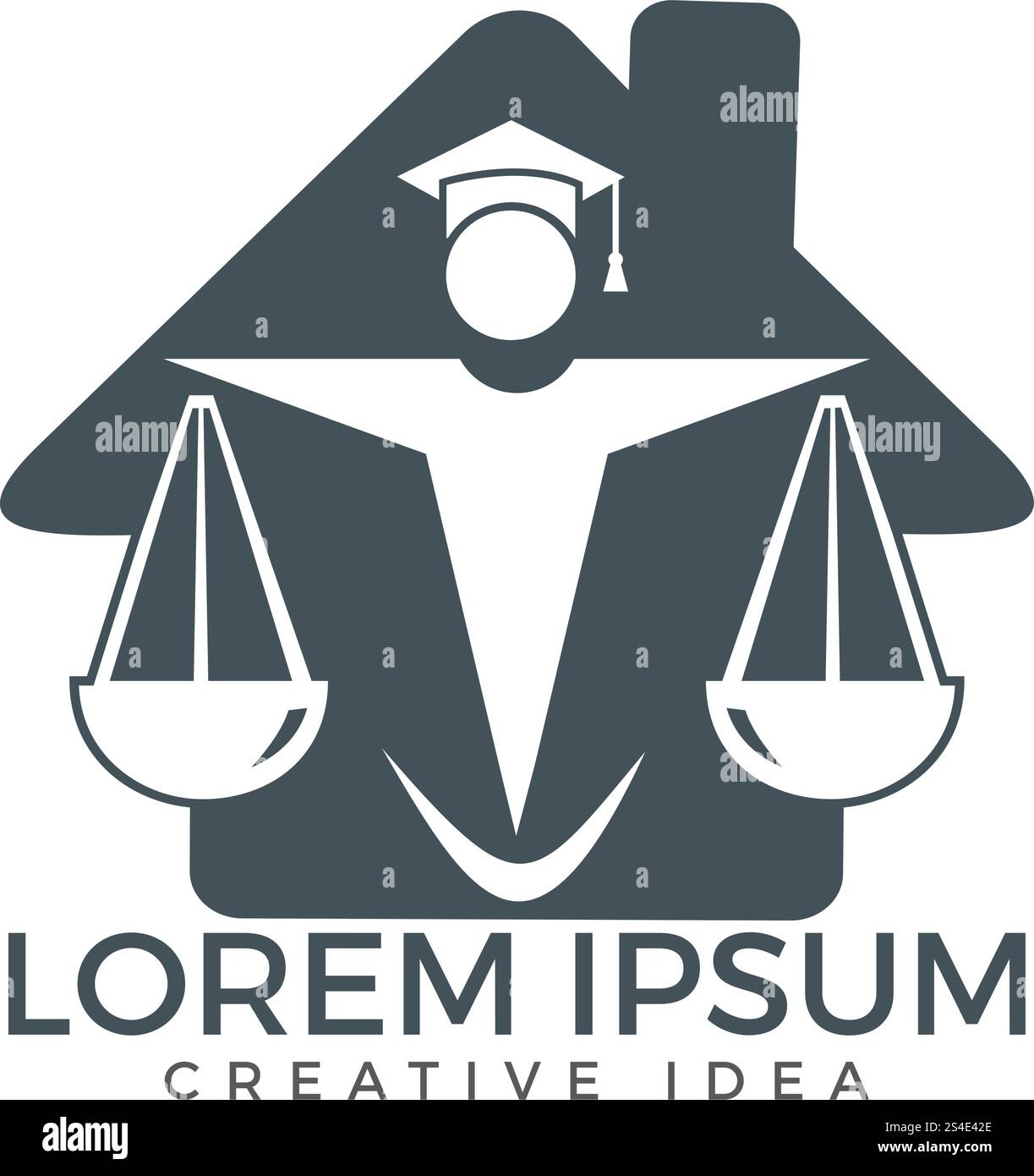 Man Holding Scales of Justice Logo. Law House Logo Design. Property Law ...