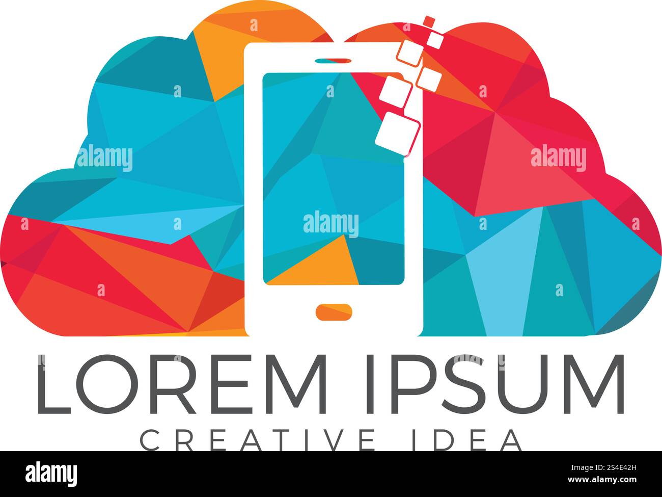Cloud and Mobile phone logo design. Digital storage and computing ...