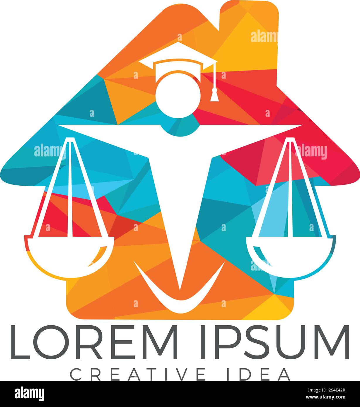 Man Holding Scales of Justice Logo. Law House Logo Design. Property Law ...