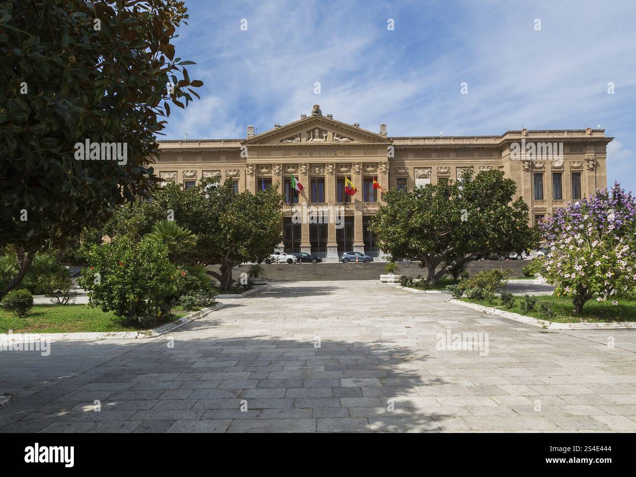 Neoclassical style Zanca Palace or the Messina Town Hall building ...