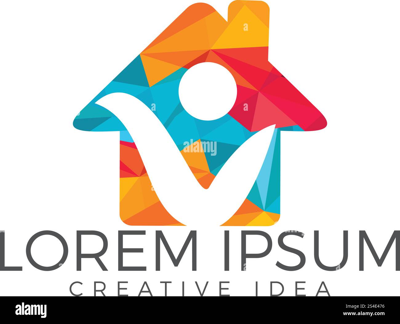 Abstract happy human home logo design. Health center home care real ...