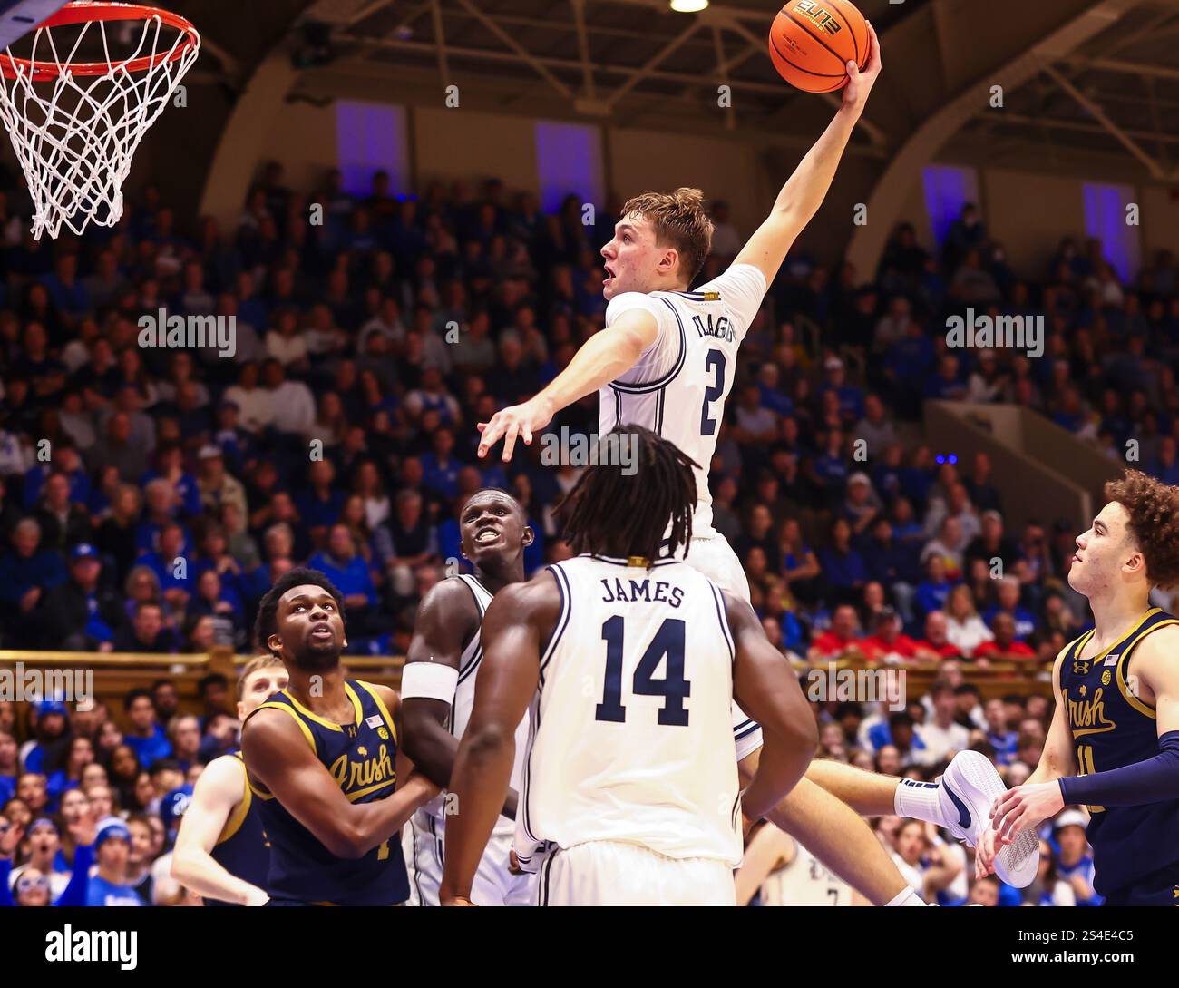 January 11, 2025: Duke guard Cooper Flagg (2) goes up for a dunk. NCAA ...