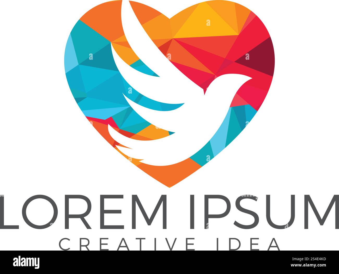 Bird heart shape logo template design vector icon illustration Stock ...